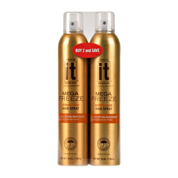 Freeze It Mega Freeze Hair Spray, Extreme Hold,10 oz, 2 Count - Walmart.com