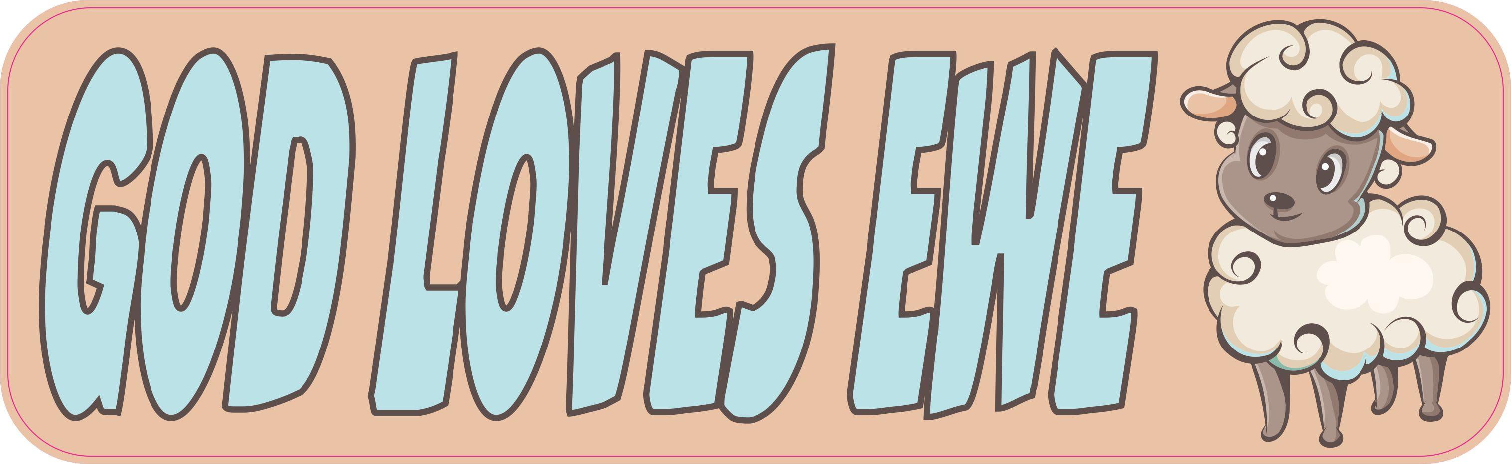 10in x 3in God Loves Ewe Bumper Sticker - Walmart.com