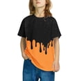 Einccm Kids Gradient Drip Print Short Sleeve T-Shirt, Loose Crew Neck ...