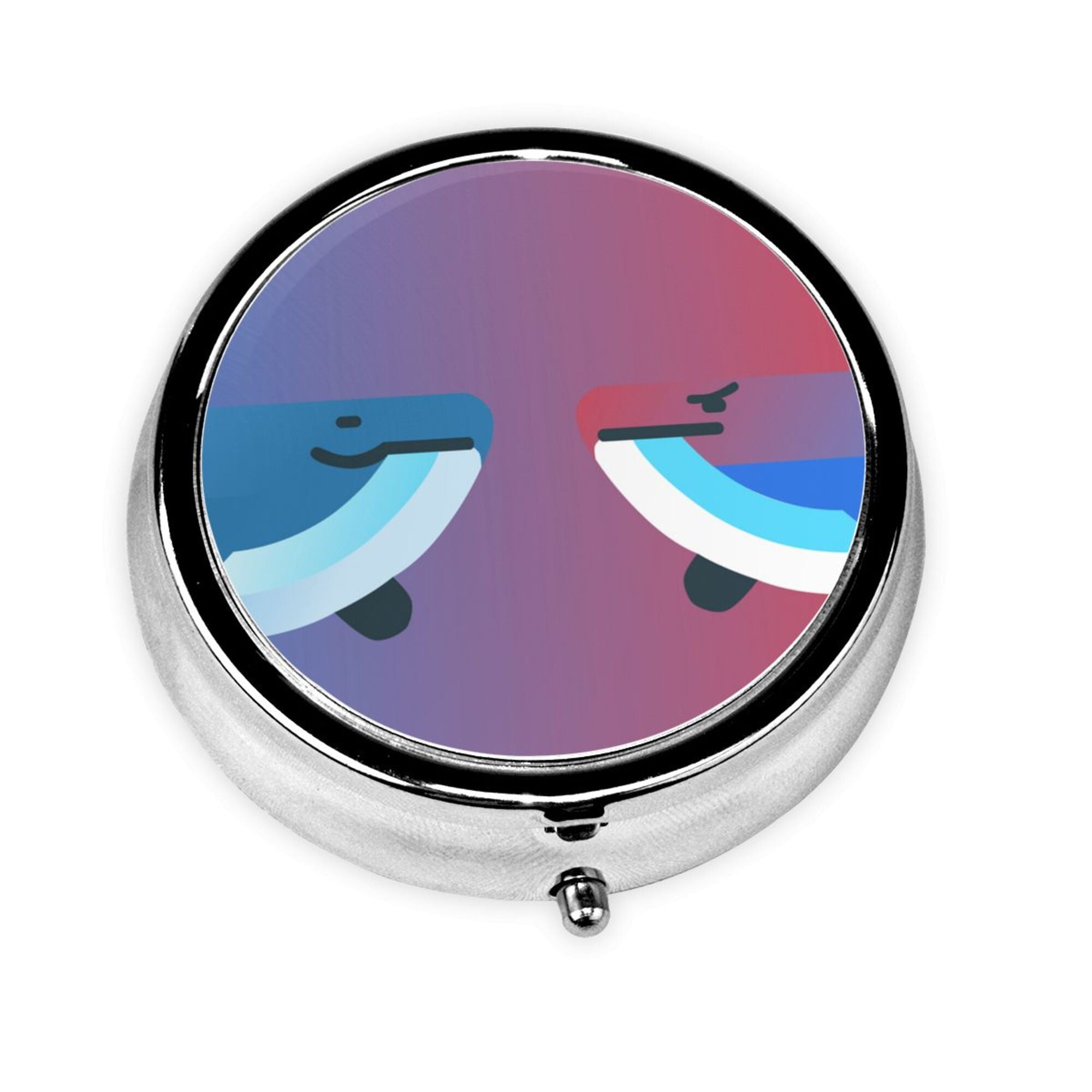 ZICANCN Round Pill Box Organizer with 3 Compartment, Angry Whale ...