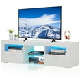 Seizeen TV Unit with 16-Color RGB LED Lights, 4 Open Shelves & 2 ...