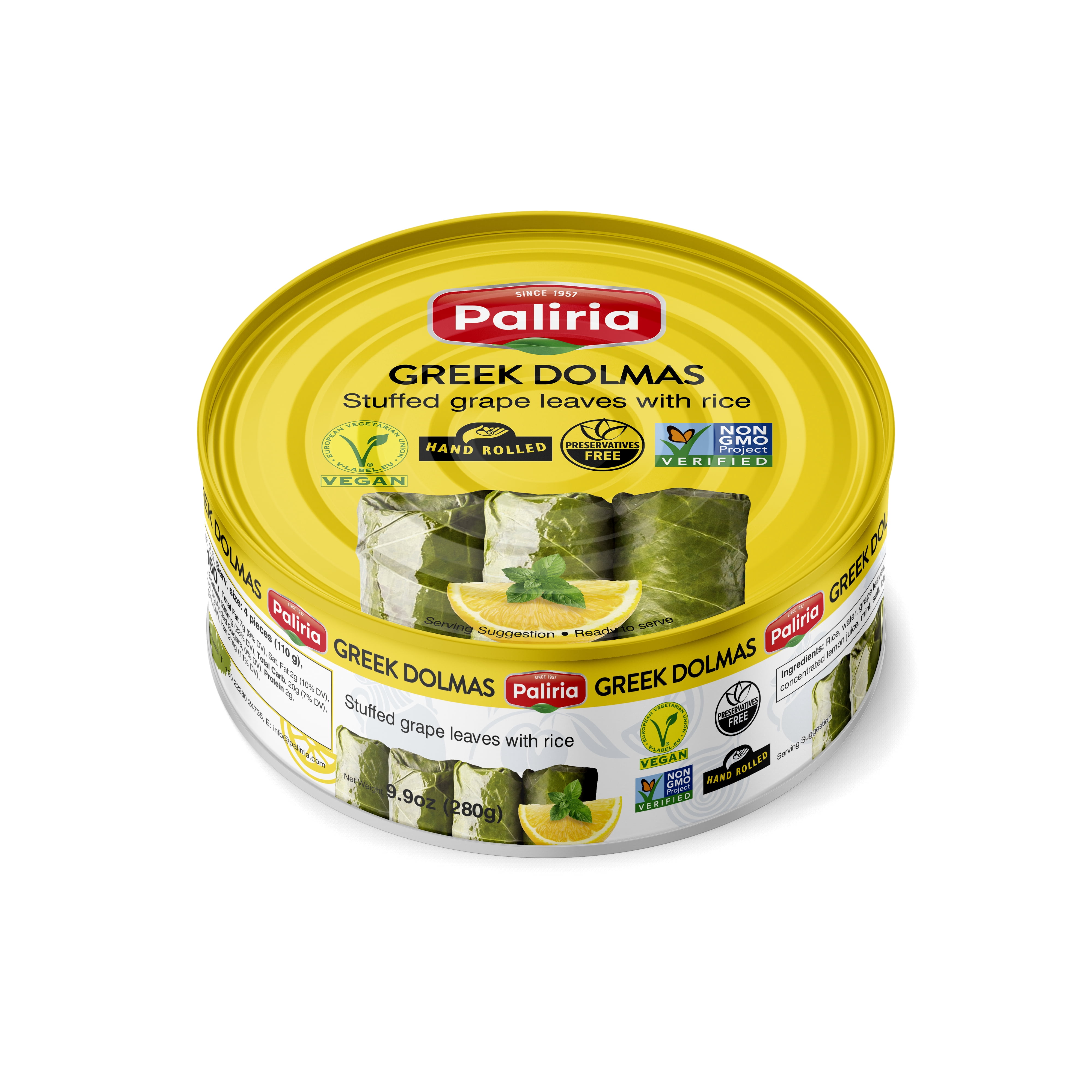 Palirria Greek Dolmas Vine Leaves; Stuffed Grape Leaves with Rice; 10 ...