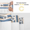 Blue Striped No Hook Shower Curtain with Snap in Liner, Color Blocks ...