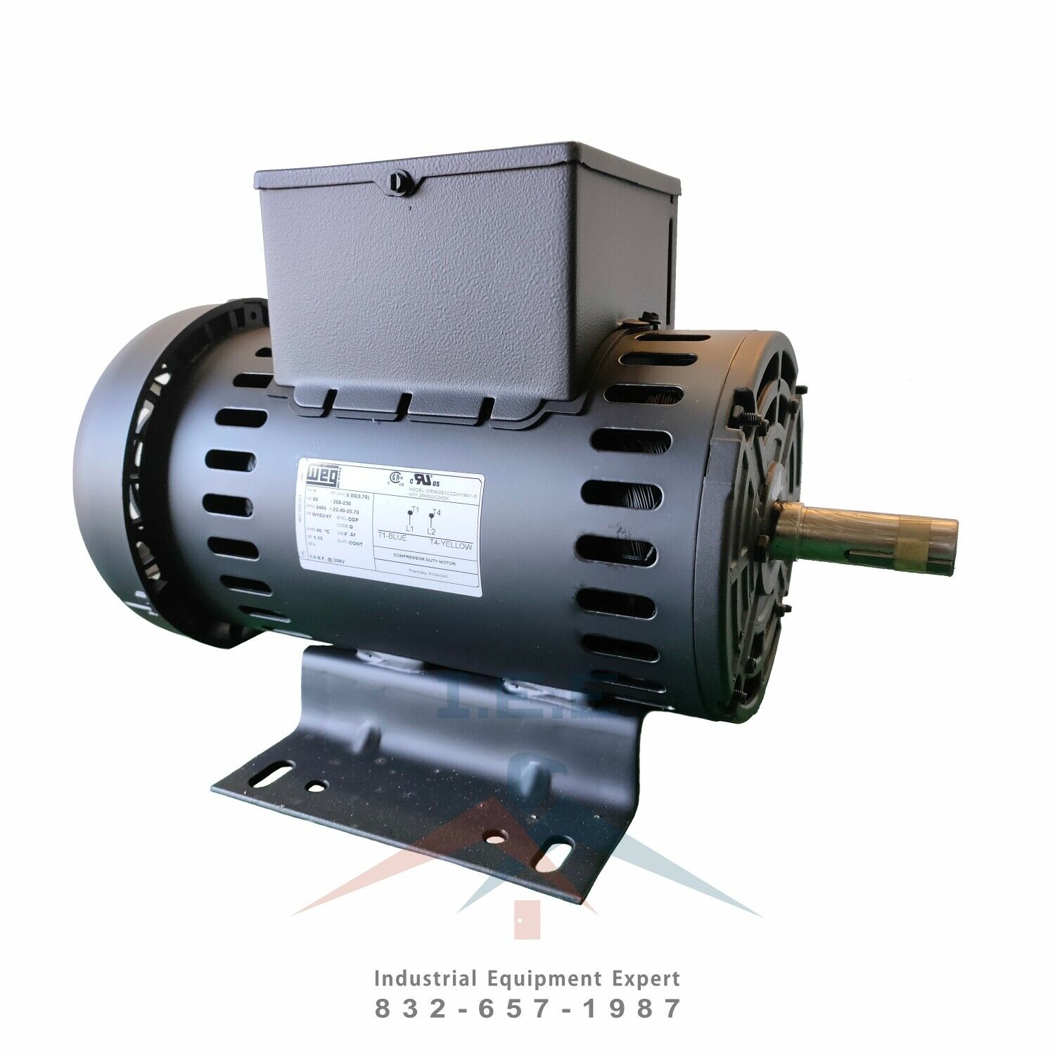 5 HP Electric Motor Air Compressor Duty W182/4Y Frame 3465 RPM Single ...