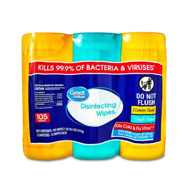 Great Value Fresh Scent Flushable Wipes, 10 Resealable Packs, 420 Total ...