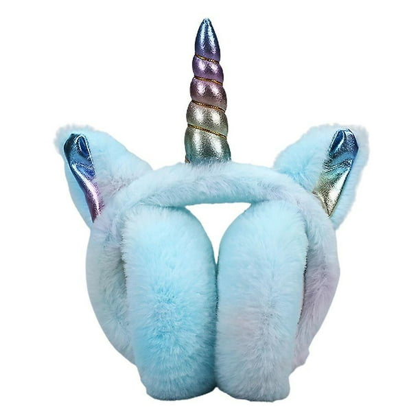 Children Cute Unicorn Earmuffs Fluffy Ear Warmer Winter Thermal Ear ...