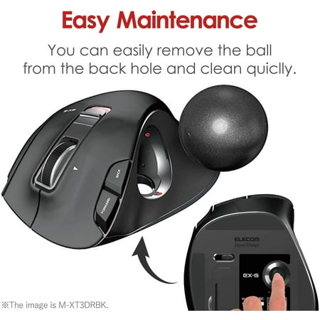 ELECOM Wireless Trackball Mouse for Left-Handed, EX-G Series L Size 2 ...