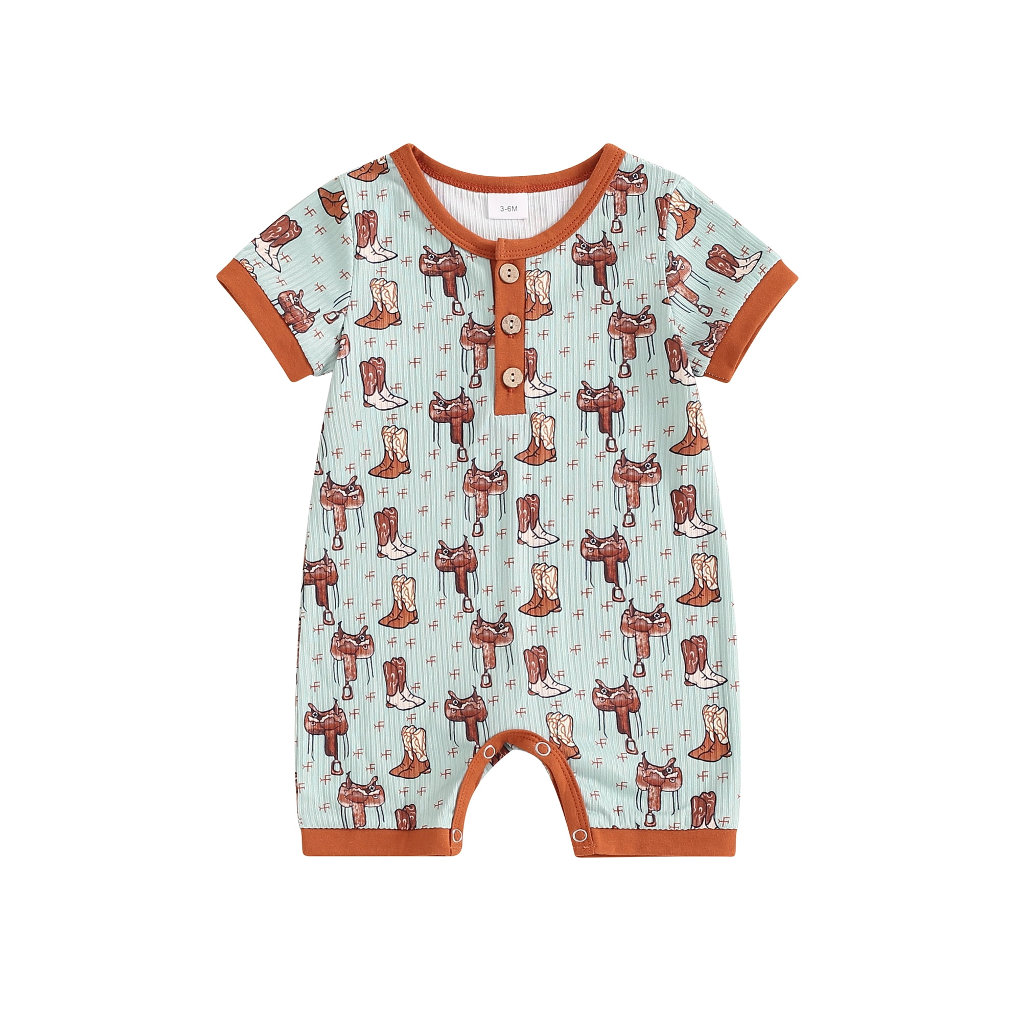 Click here for Gupgi Infant Boys Girls Western Farm Romper 3 6 12... prices