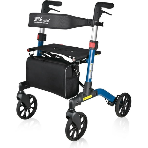 Foldable Rollator Walker for Seniors, Aluminium Height Adjustable with ...