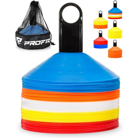 (Set of 50) - Soccer Cones with Carry Bag and Holder for Training ...
