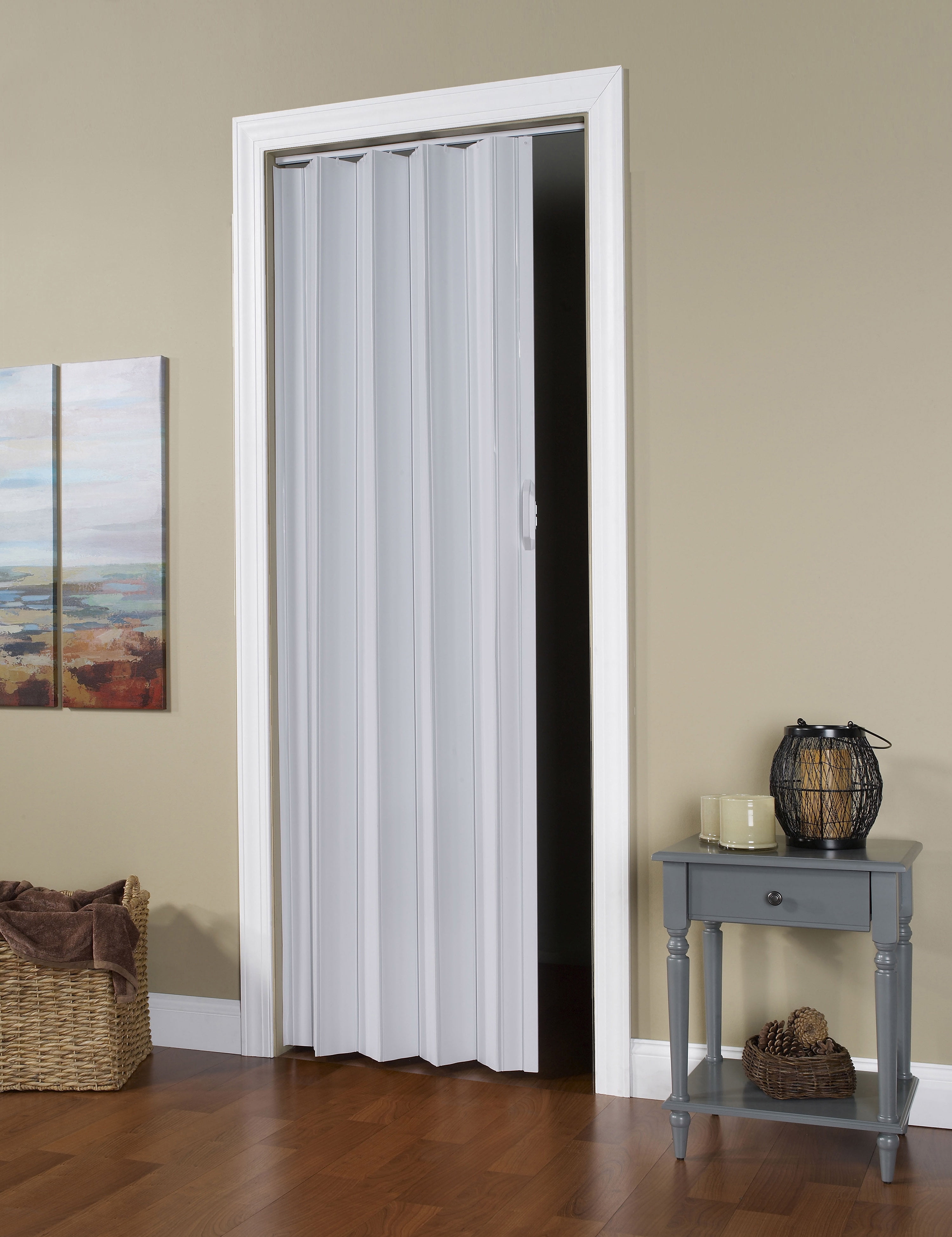 Spectrum Via 36"wide x 96"high Accordion Vinyl Folding Door White ...