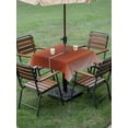 Art Red Square Outdoor Tablecloth with Umbrella Hole Vintage Red Brown ...