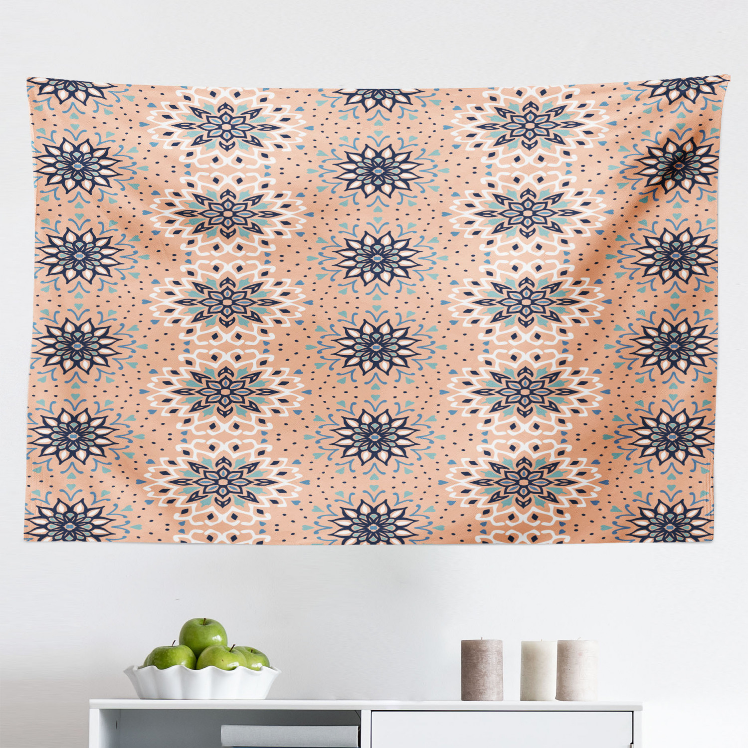Traditional Tapestry, Middle Eastern Folklore Ornamental Floral Damask ...