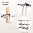 Countertop Wine Rack, 9 Bottle Storage Holder, 3-Tier Wavy Iron Display ...