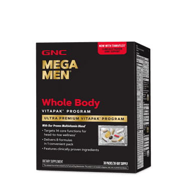 GNC Mega Men Health & Vitality Vitapak, 30 Packs, Multivitamin & Nutrition Program for Men ...