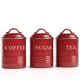 Barnyard Designs Red Canister Sets for Kitchen Counter, Vintage Kitchen ...
