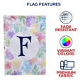 America Forever Monogram Letter F Watercolor Flowers Double Sided ...