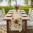 Brown Rustic Flower Burlap Cotton Table Runner 13x70 Inches Long ...