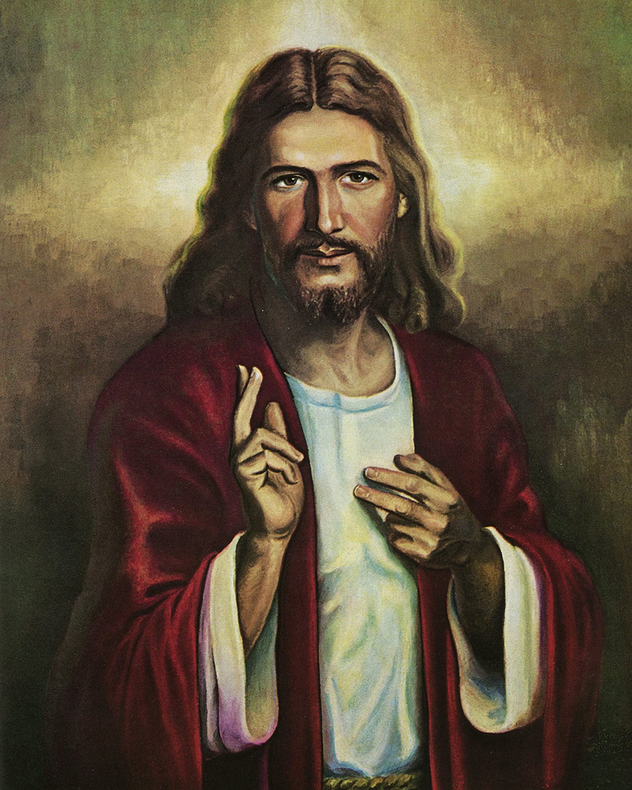 Catholic print picture - JESUS P - 8" x 10" ready to be framed ...