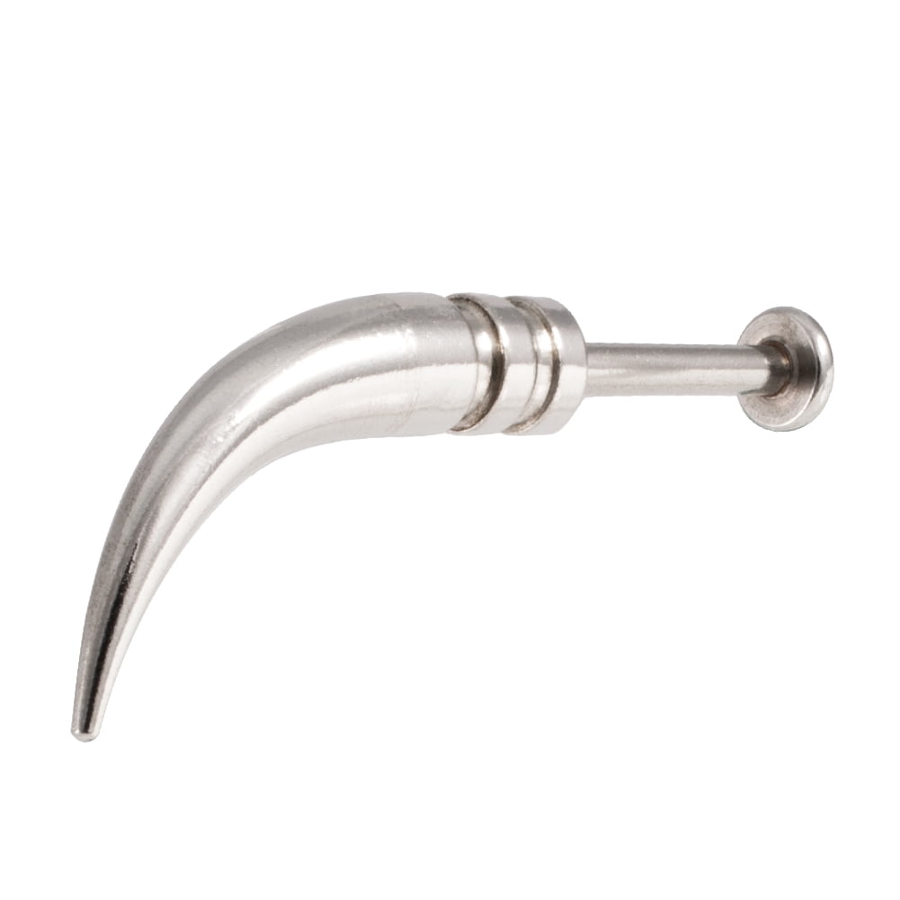 FunkyTownMall 14 Gauge 316L Surgical Steel Curved Silver Curved Spike ...