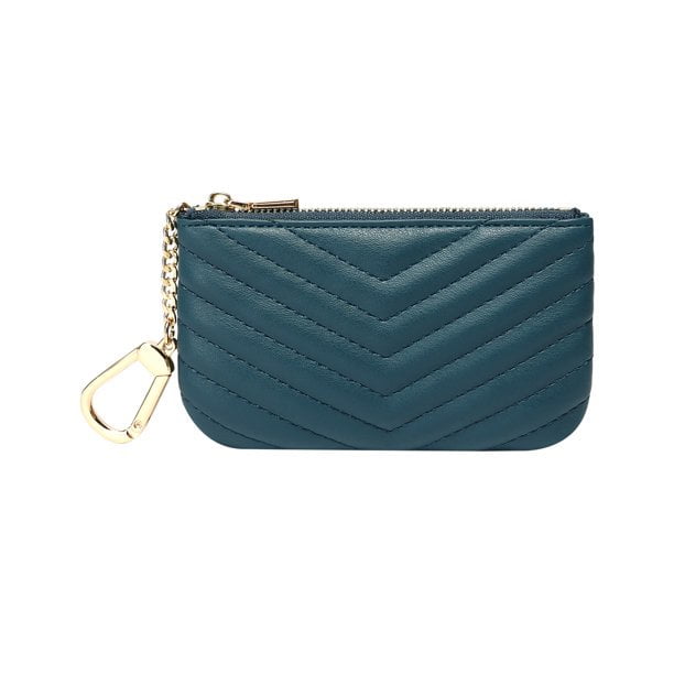 Daisy Rose Luxury Quilted Key Chain Pouch for Women | PU Vegan Leather ...