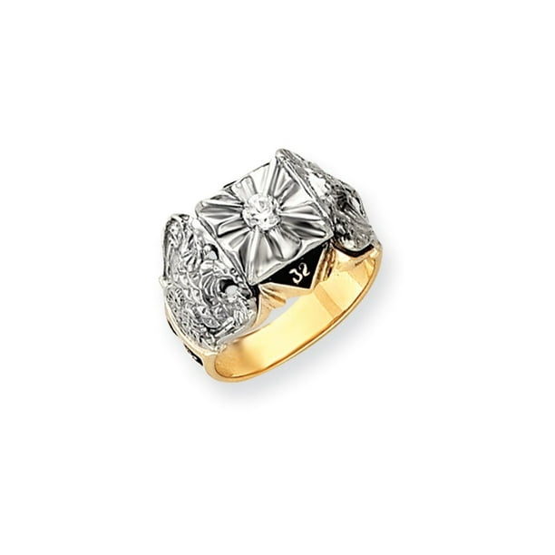 AA Jewels - Solid 14k Yellow Gold AA Diamond men's Simulated Masonic ... AA Jewels - Solid 14k Yellow Gold AA Diamond men's Simulated Masonic ...