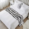 Black White Lines Bed Runner for King Size Bed, Modern Abstract Art ...