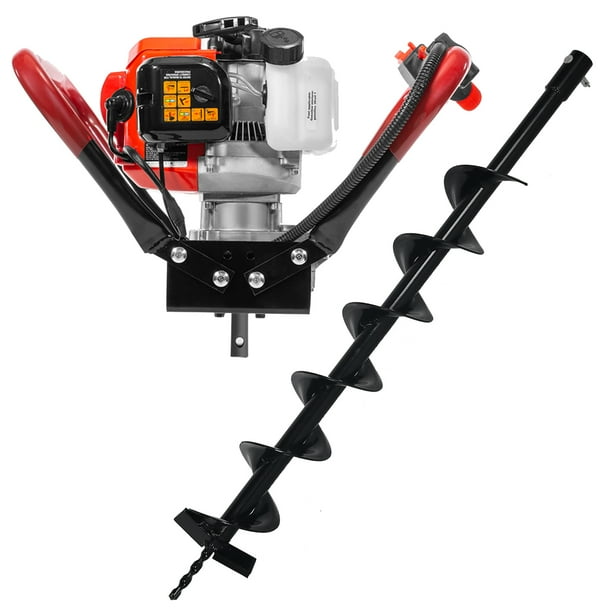 XtremepowerUS Post Hole Digger V-Type 55CC Gas-Powered EPA Motor with 4 ...