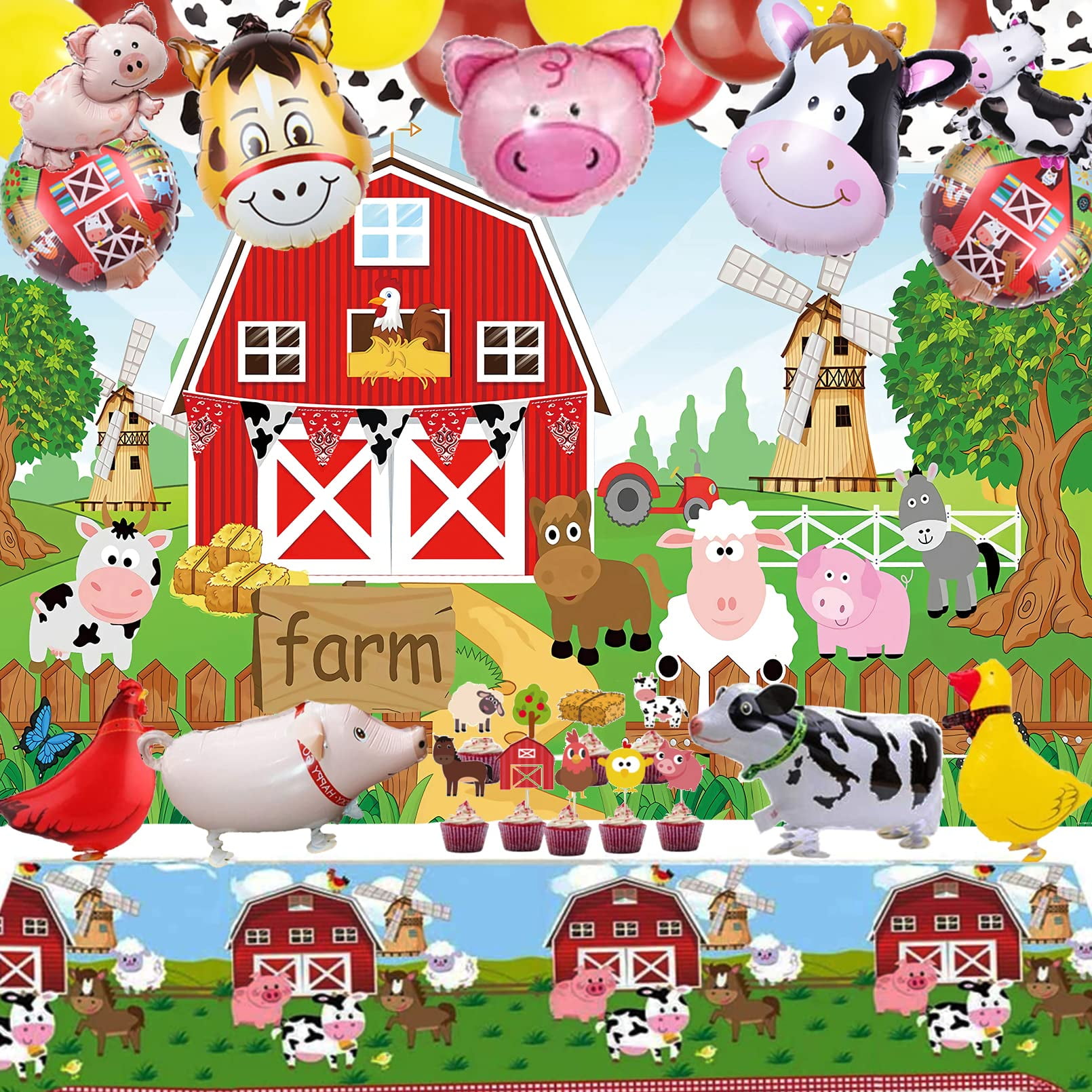 Farmhouse And Animals Clip Art