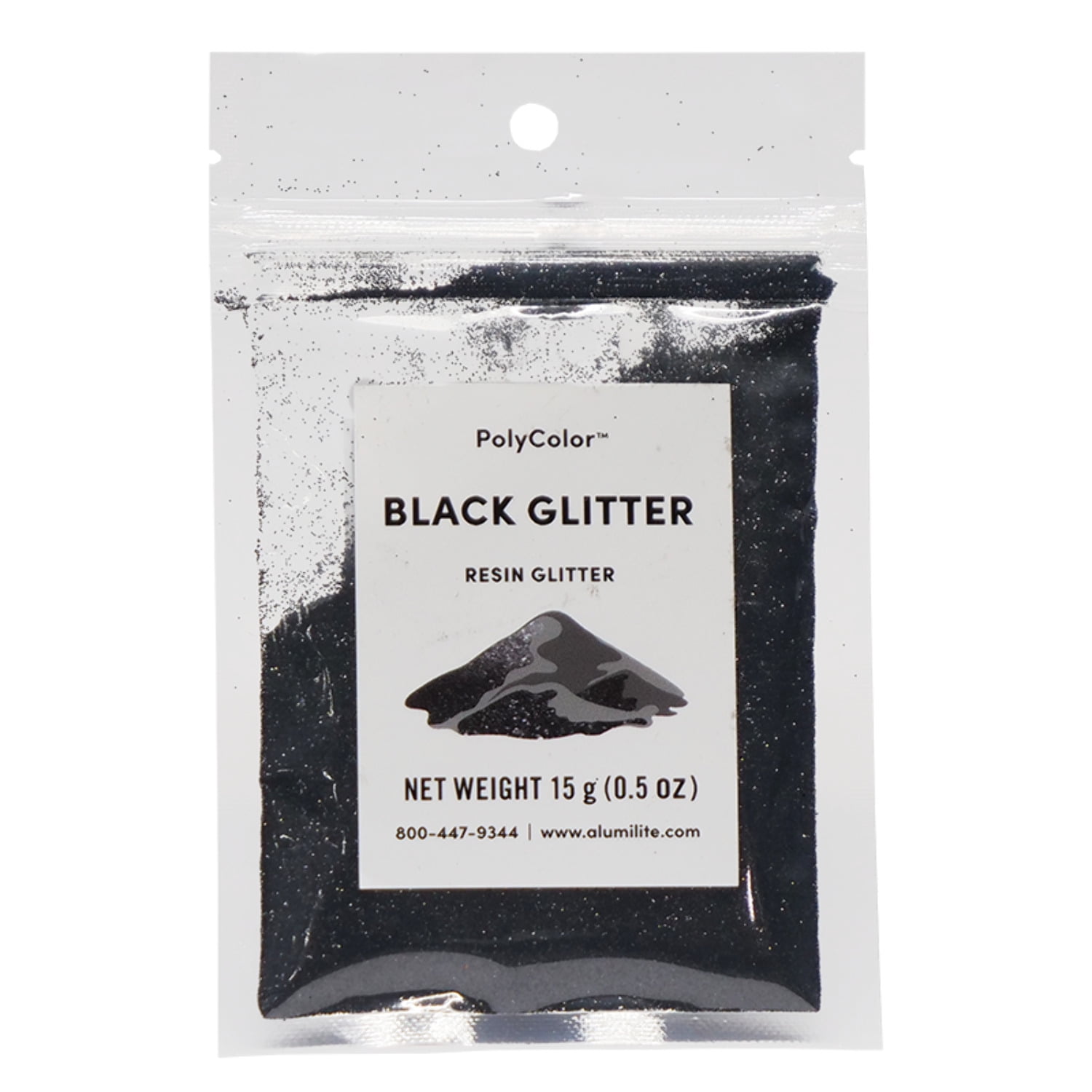 Black Glitter Powder (PolyColor) Colored Glitter for Epoxy Resin, Arts ...