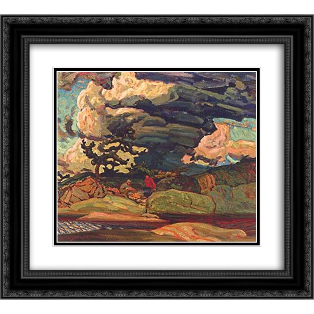 J. E. H. MacDonald 2x Matted 24x20 Black Ornate Framed Art Print 'The ...