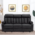 MCombo Power Reclining Sofa w/ Massage for Living Rooom Dark Grey Faux ...