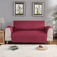 ANMINY Sofa Cover Slipcover 1/2/3 Seaters Couch Cover Non-slip Burgundy ...