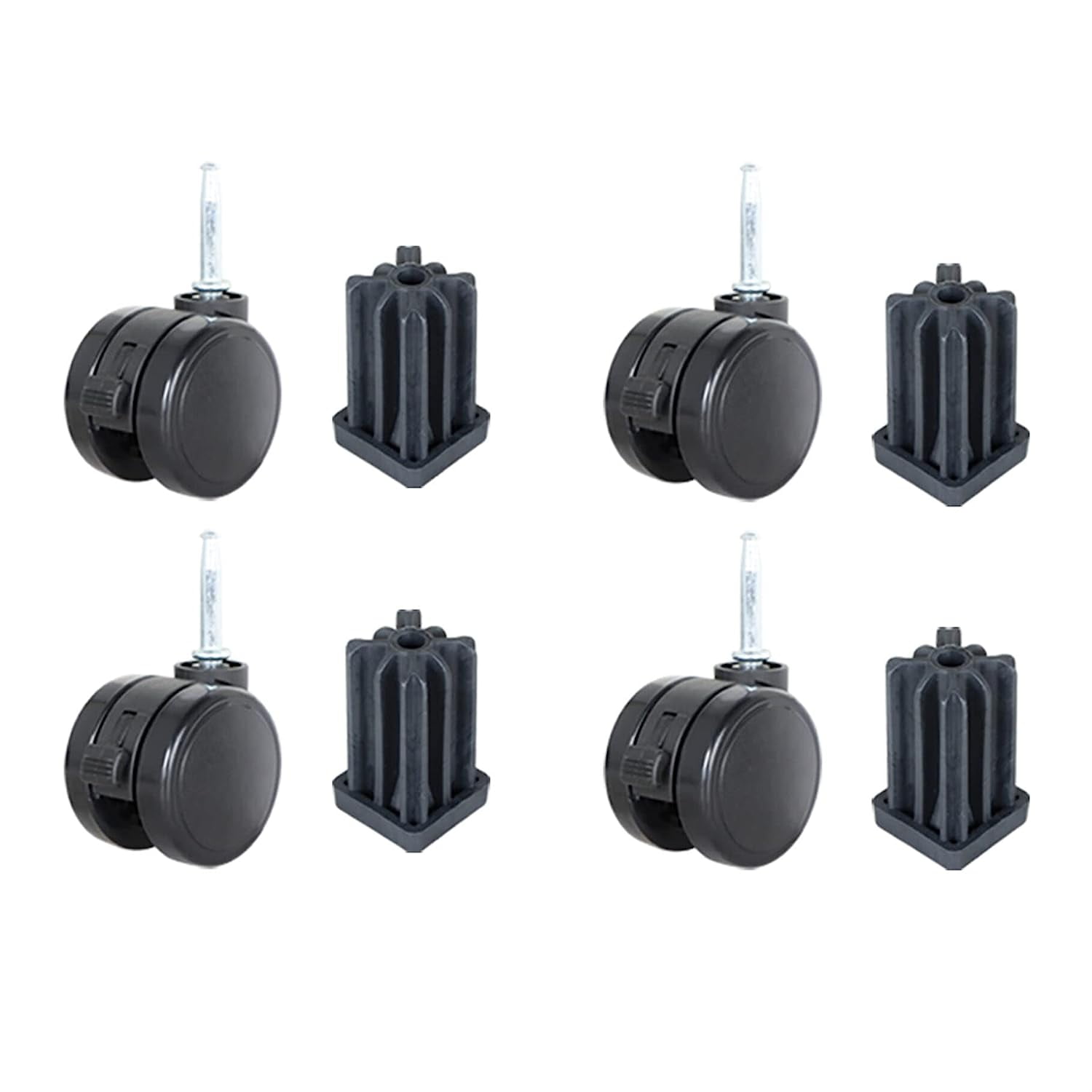 4Pcs Caster Wheel Grill Swivel Caster with Brake and Castor Inserts ...