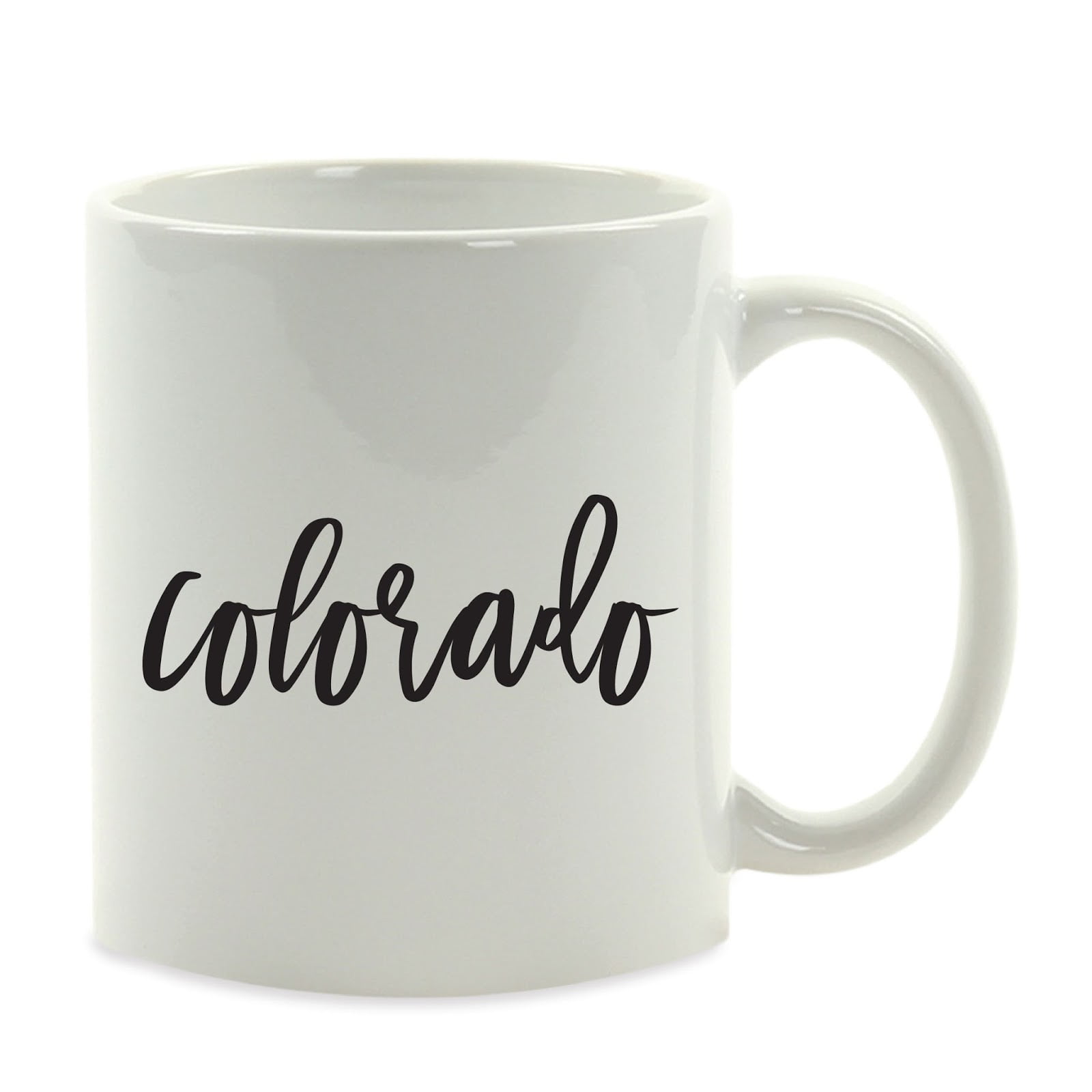 Koyal Wholesale Black Calligraphy Colorado US State Ceramic Coffee Mug ...