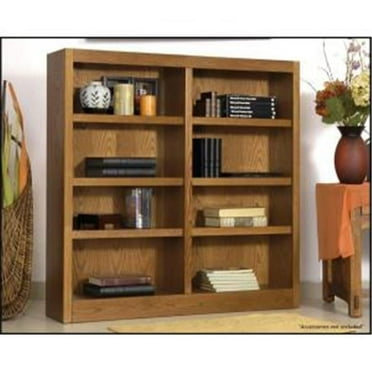 Concepts in Wood Double Wide Wooden Bookshelf, 8 Shelves, 48 inch Tall ...