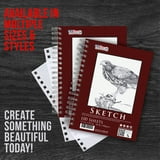"U.S. Art Supply 5.5""x8.5"" Spiral Sketch Pad (Pack of 3) - 60lb, 100 ...