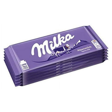 Milka Alpenmilch Alpine Milk Chocolate Bar, 100g Pack of 6, Made in ...