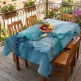 Abstract Natural Teal Marble Rock Table Cloth 52x70in, Waterproof ...
