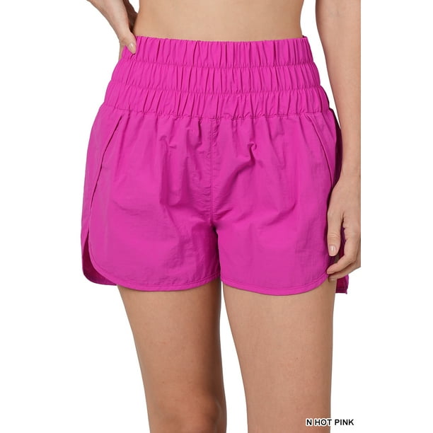 Zenana Plus Size Casual Windbreaker Smocked Waistband Running Active