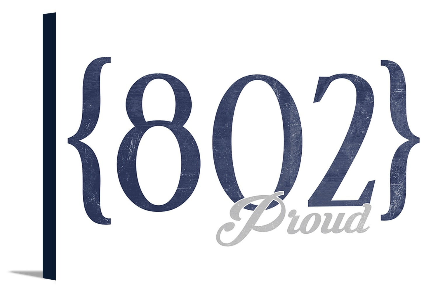 Vermont - 802 Area Code (Blue) - Lantern Press Artwork (18x12 Gallery ...