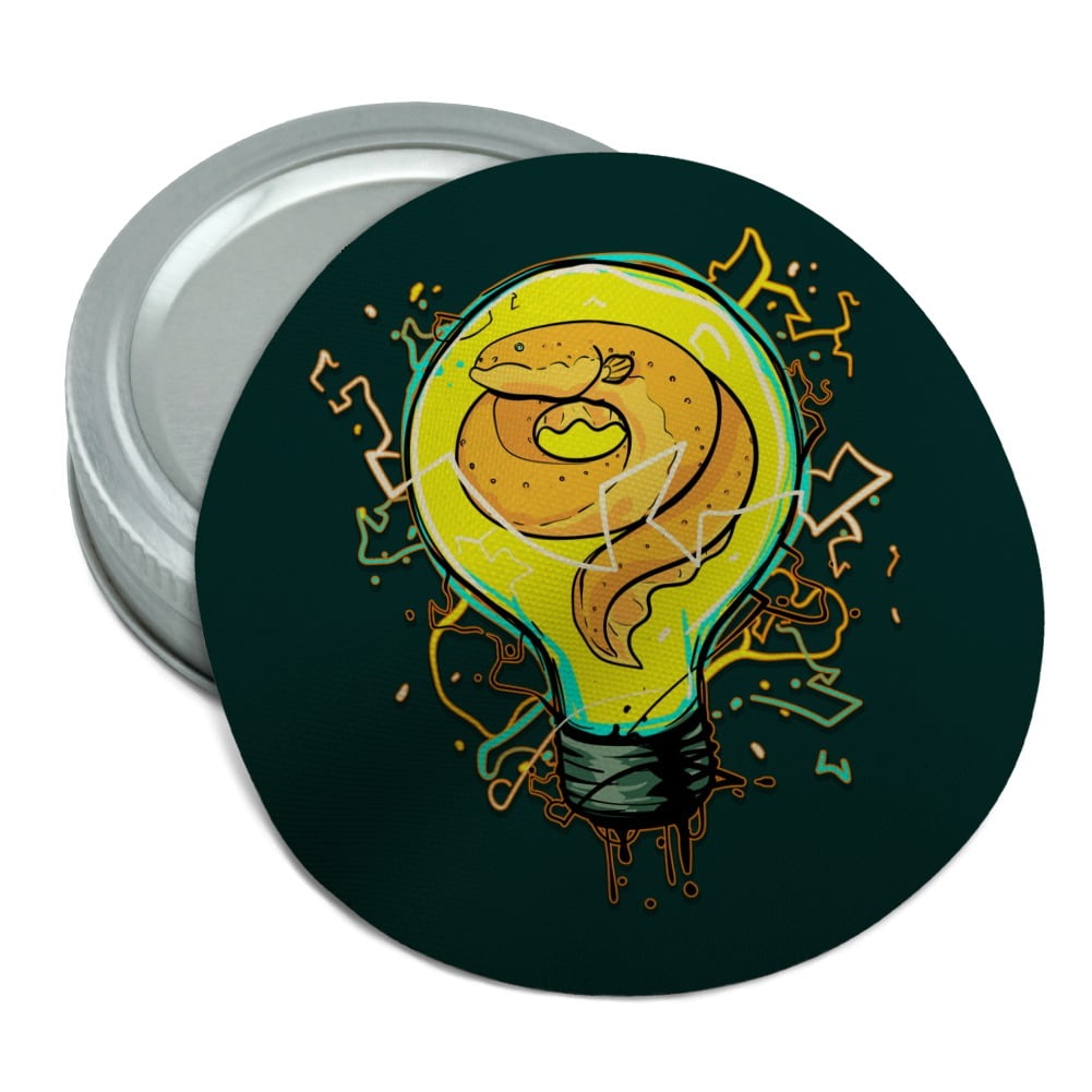 Electric Eel In Light bulb With Electricity Round Rubber Non-Slip Jar ...