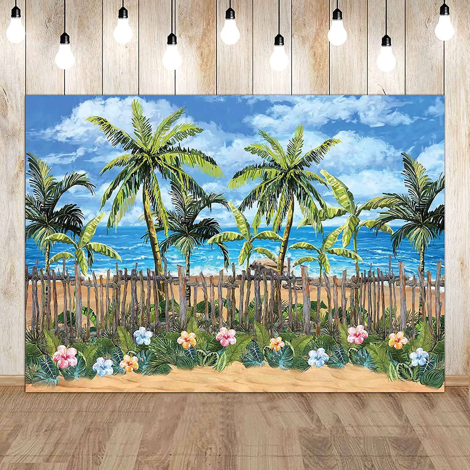 Home Decor Home & Living Flowers Tropical Birthday Party Backdrops ...