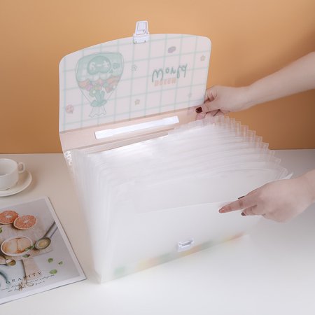 Expandable Folder with Buttons 13 Pockets File Organizer with Carry ...