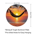 Beach Sunset Hammock Palm7.9x7.9in Round Aluminum Plaque Wall Art, UV ...