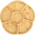 12'' Lazy Susan Serving Tray, Bamboo Food Tray, Appetizer Divided ...