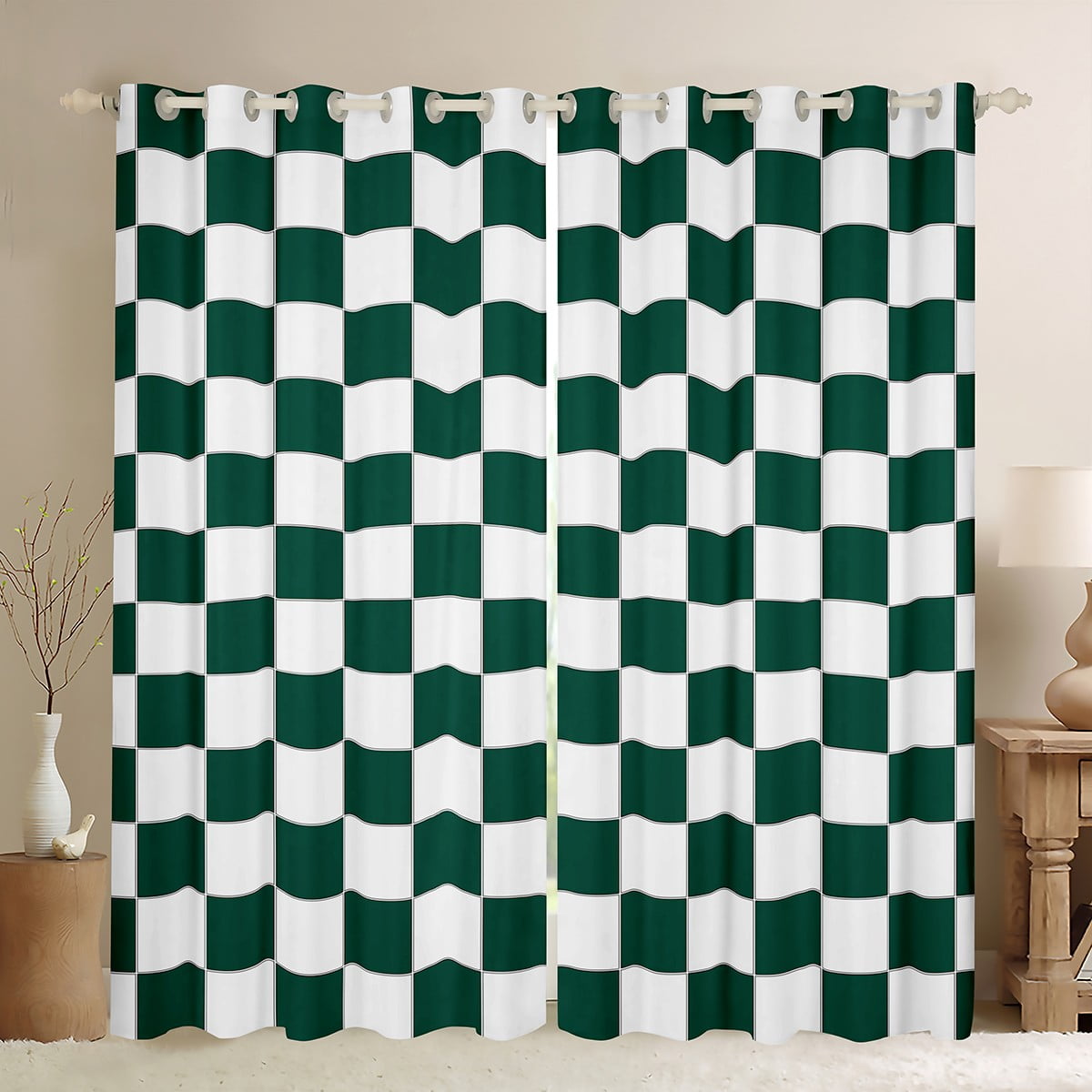 Click here for Erosebridal Aesthetic Checkered Window Curtains 52... prices