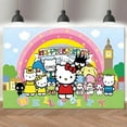 Hello Kitty Pink Backdrop Cover Girl Birthday Party Decoration Vinyl ...