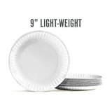 "Perk Economy 9"" White Paper Plates, 1000/Carton, Easy Cleanup ...