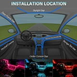Wireless 5in1 RGB LED Car Interior Atmosphere Strip Lights with Music ...